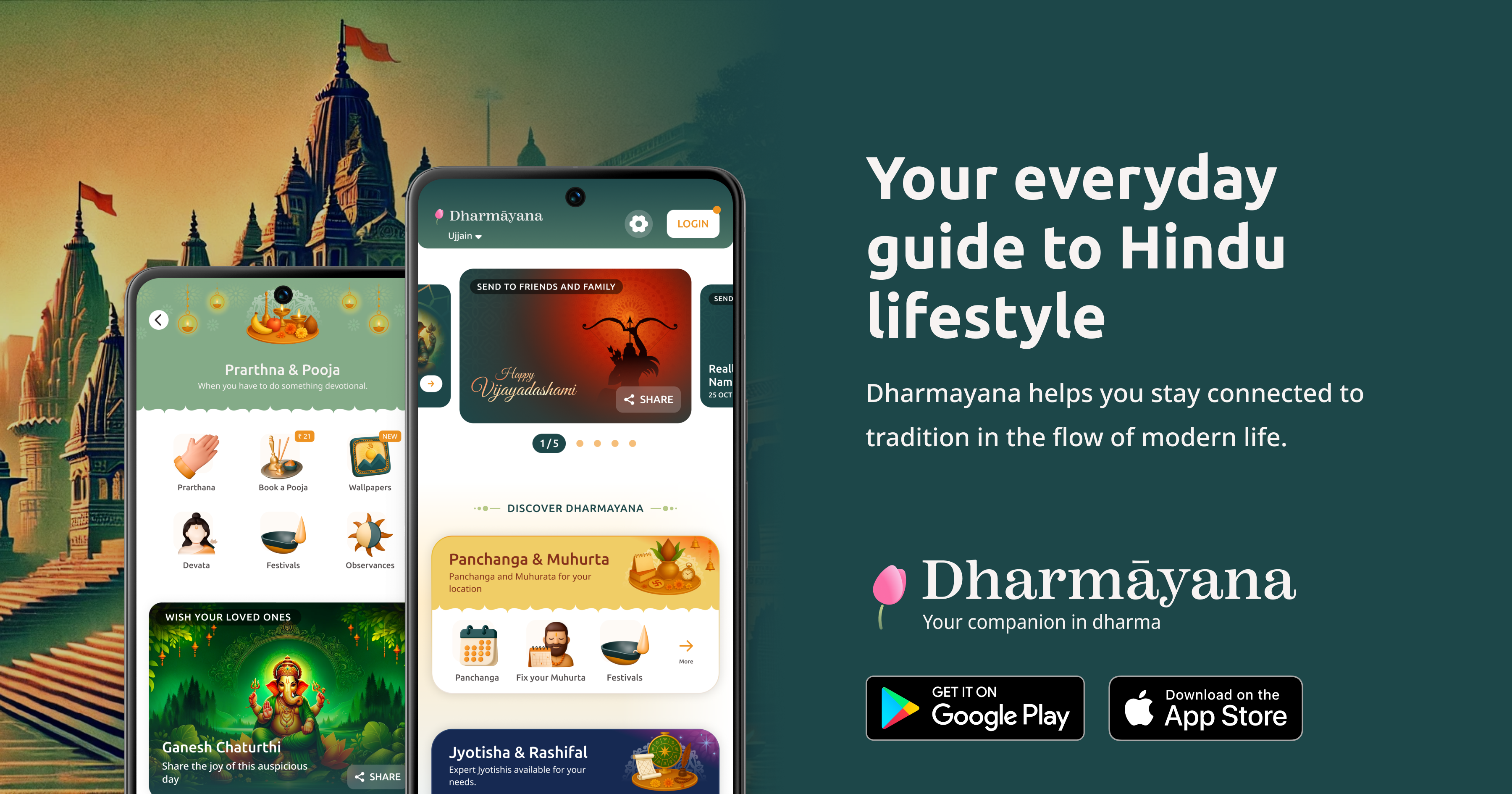 Dharmayana App : Your Hub for Panchang, Kundli & Prayers